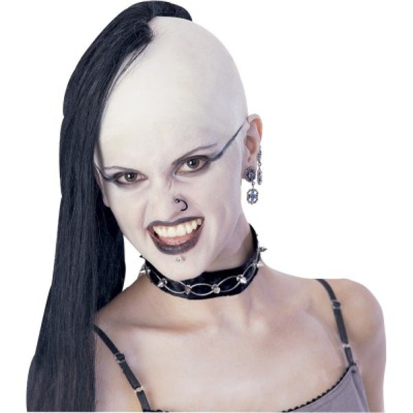 Vampire Bald Cap with Wig Black - Mystique Costumes