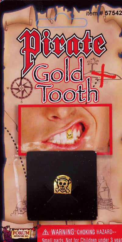 Pirate Gold Tooth with Skull - Mystique Costumes