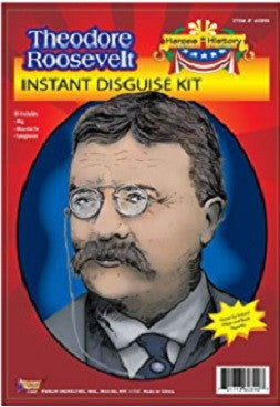 Theodore Roosevelt Wig, Moustache and Eyeglasses - Mystique Costumes