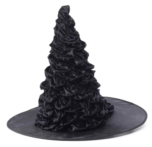 Ruffled Witch Hat Black - Mystique Costumes