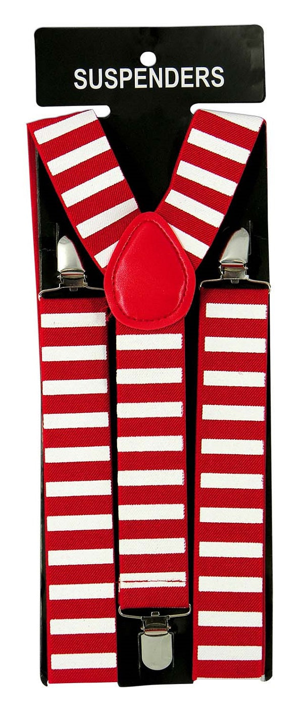 Elf Suspenders Red/White - Mystique Costumes
