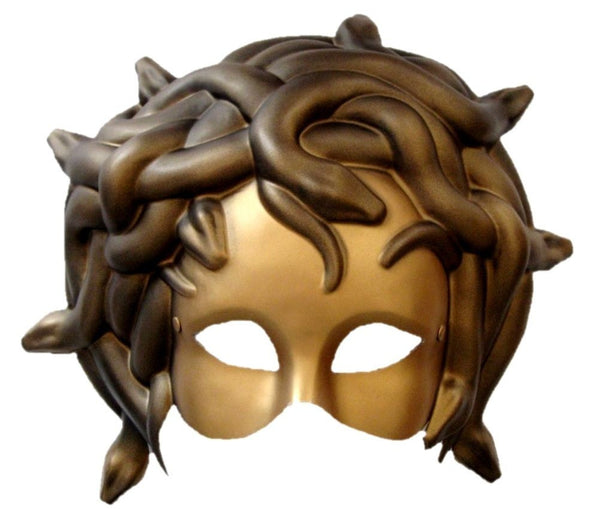 Gold Medusa Mask with Elastic - Mystique Costumes