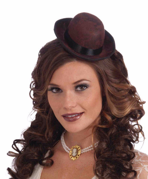 Steampunk Mini Derby Hat Brown - Mystique Costumes